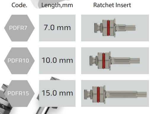 Prosthetic Driver for Ratchet Ø1.25 Hex - ERM Dental Implants